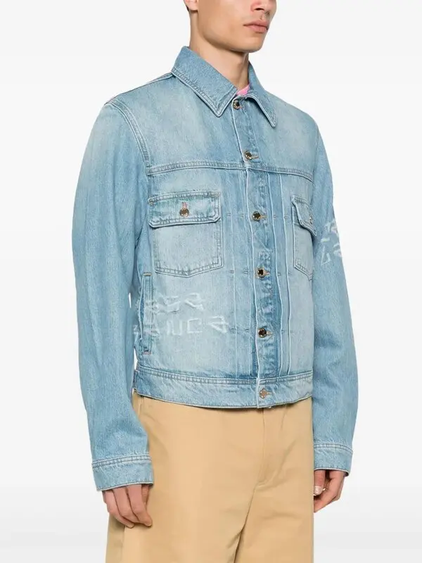 Casablanca Graffiti Effect Denim Jacket