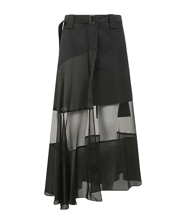 Sacai Panelled Pleated Skirt