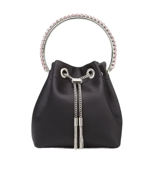JIMMY CHOO Crystal Decorated Bucket Shoulder Bag