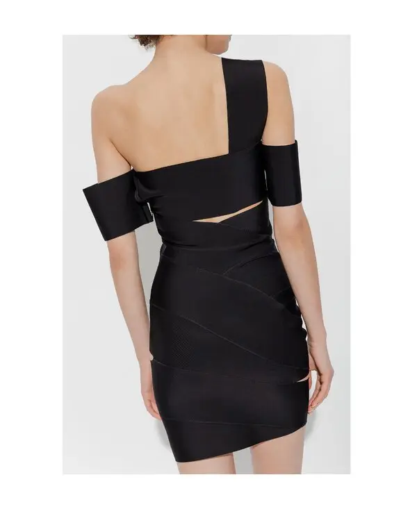 Alexander McQueen Cut-out One-shoulder Mini Dress