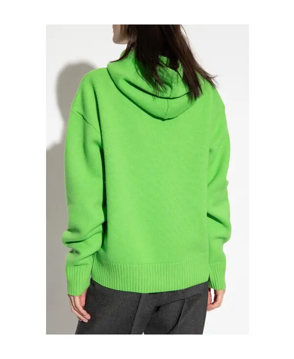 AMI Paris De Coeur Wool Knitted Hoodie