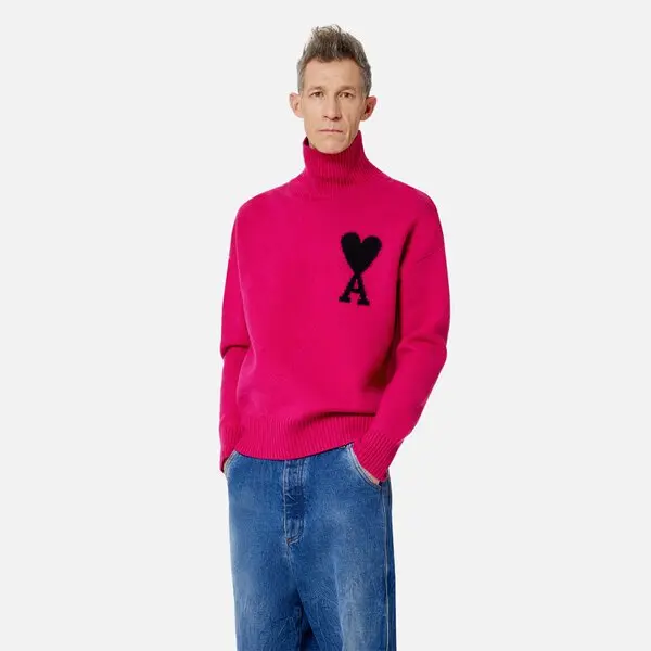AMI Paris De Coeur Roll-neck Jumper