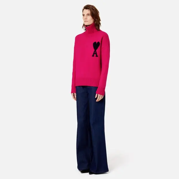 AMI Paris De Coeur Roll-neck Jumper