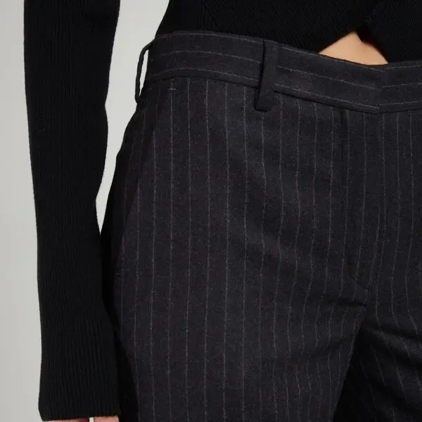 Dries Van Noten Striped Casual Pants - Black