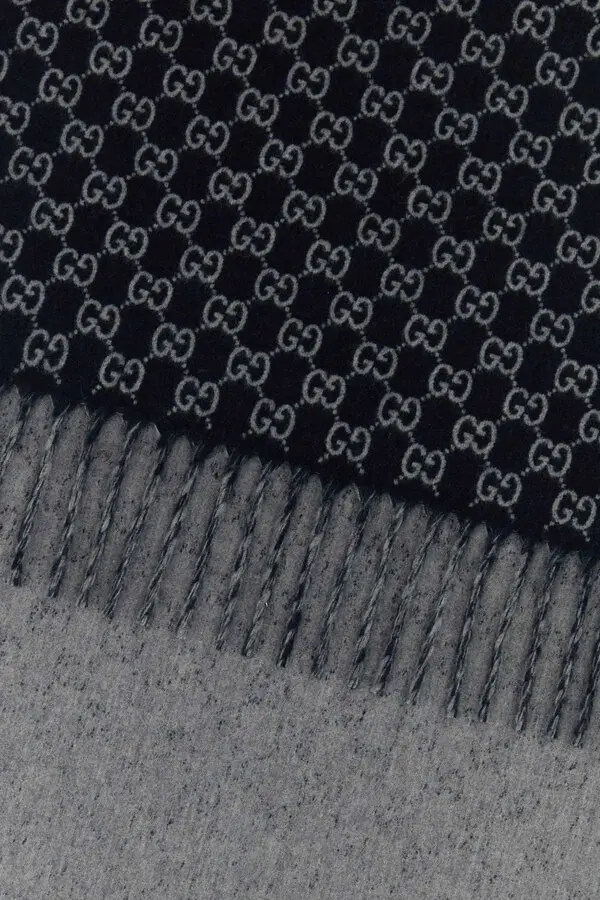 Gucci Embroidered Wool Blend Scarf
