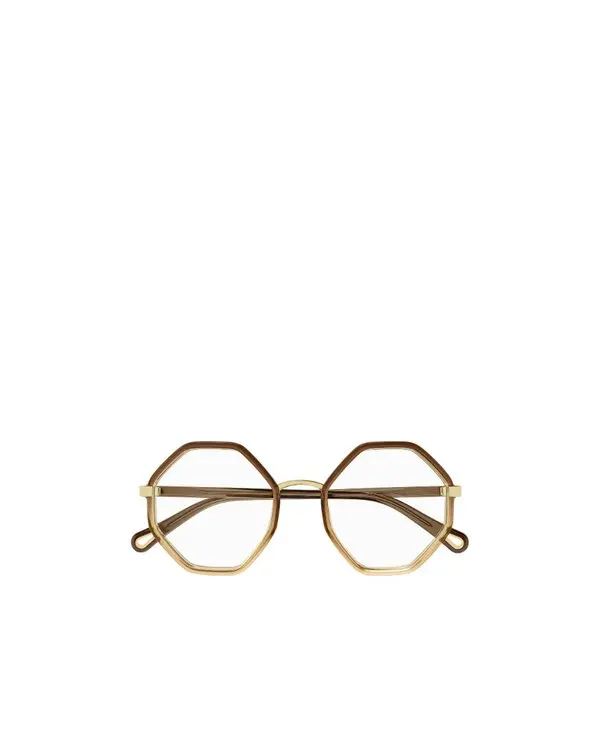 Chloé Eyewear Hexagon Frame Glasses - Brown