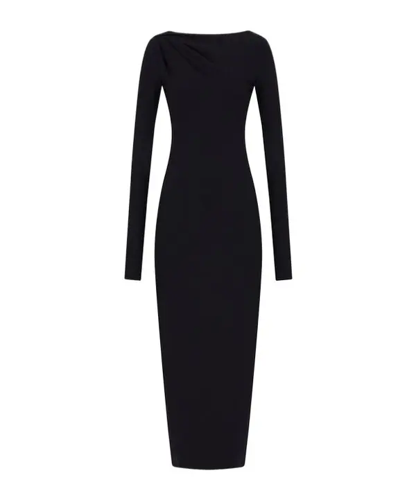 Emporio Armani Wool Mid-length Pendant Straight Dress