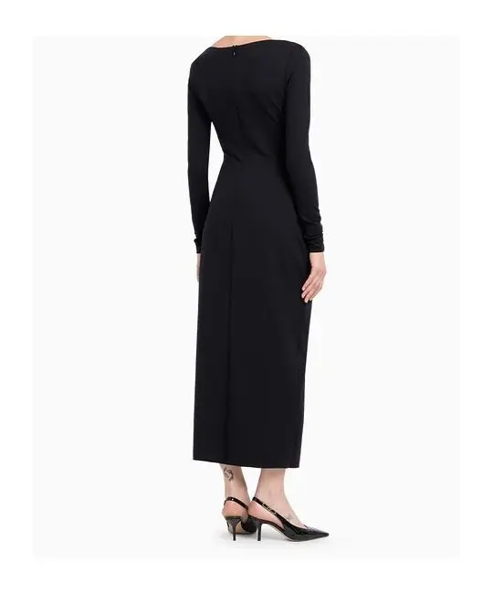 Emporio Armani Wool Mid-length Pendant Straight Dress