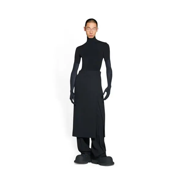Balenciaga Gonna Tailored Con Spacco In Nero
