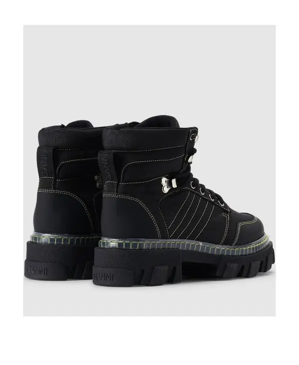 GANNI Cleated Lace Up Hiking Boots