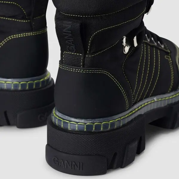 GANNI Cleated Lace Up Hiking Boots