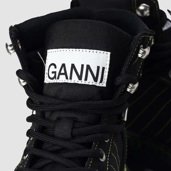 GANNI Cleated Lace Up Hiking Boots