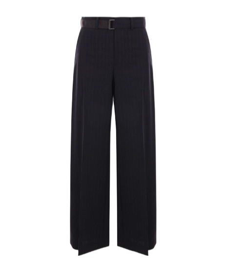 Sacai Pinstriped Belted Trousers - Black