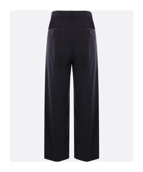 Sacai Pinstriped Belted Trousers - Black