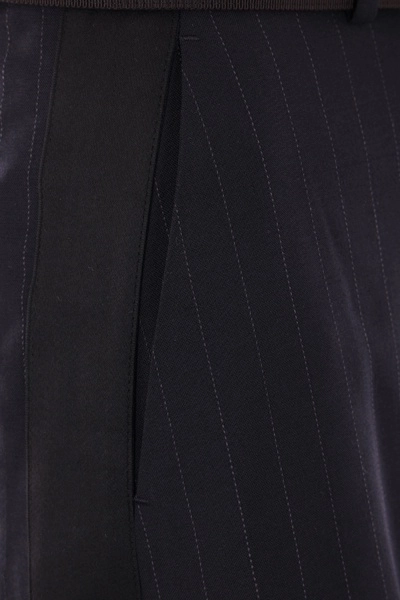 Sacai Pinstriped Belted Trousers - Black