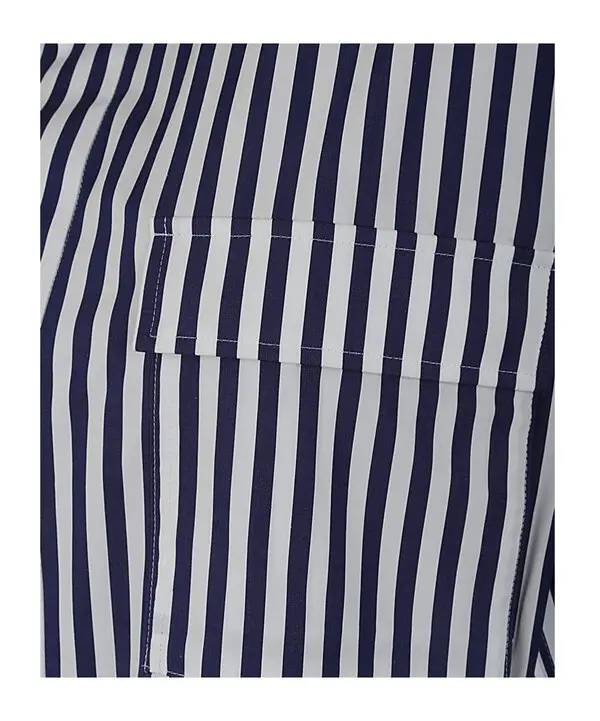 Sacai Short Sleeved Striped Cropped Shirt