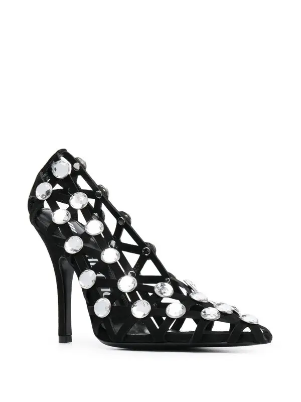 Attico Grid 105mm Rhinestone-embellished Pumpss