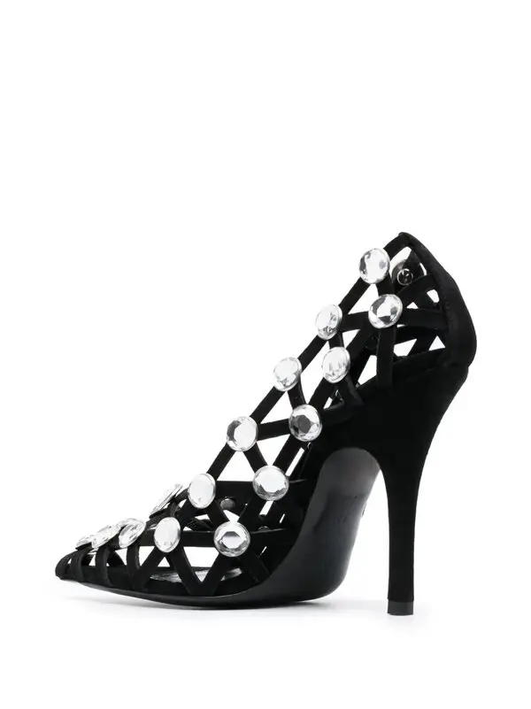 Attico Grid 105mm Rhinestone-embellished Pumpss
