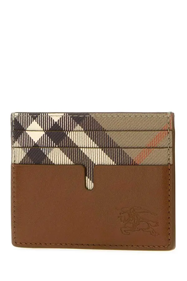 Burberry Leather And Canvas Card Holder