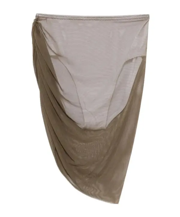 Norma Kamali Diana Draped Mesh Mini Skirt