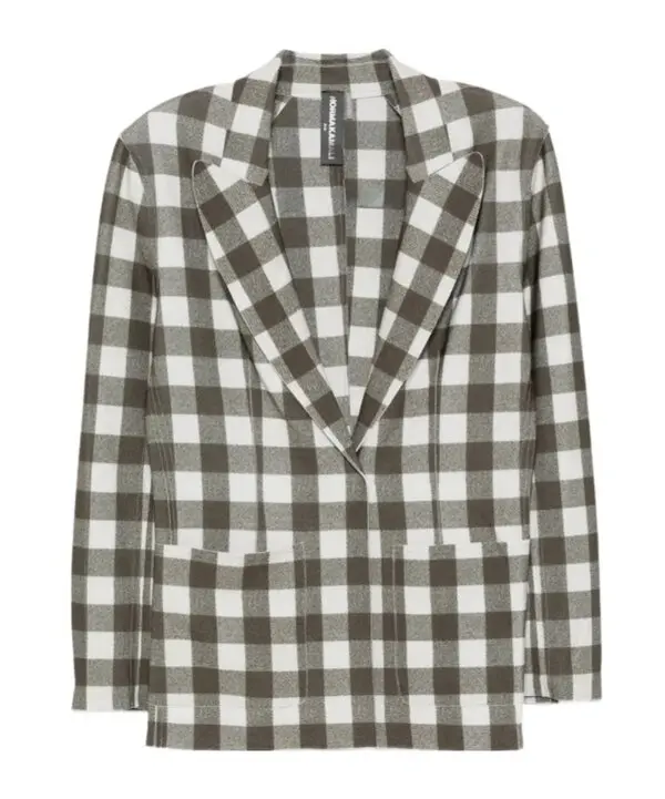 Norma Kamali Checked Single-breasted Blazer - Bark Grid