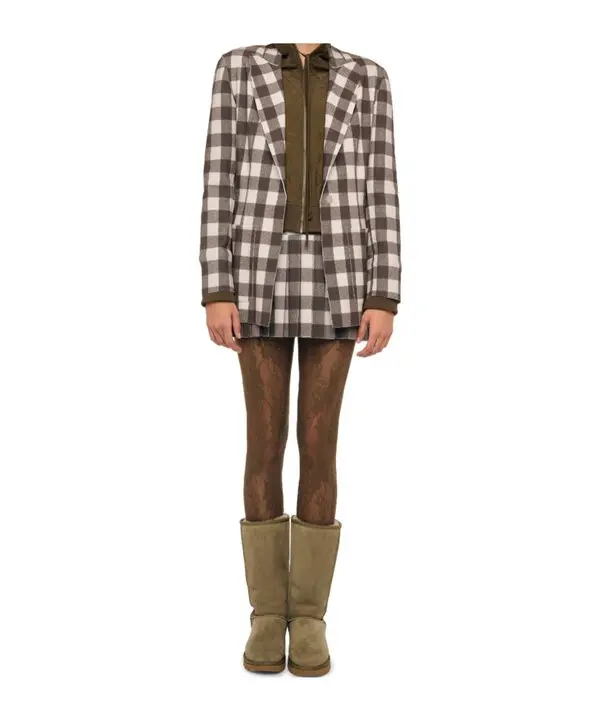 Norma Kamali Checked Single-breasted Blazer
