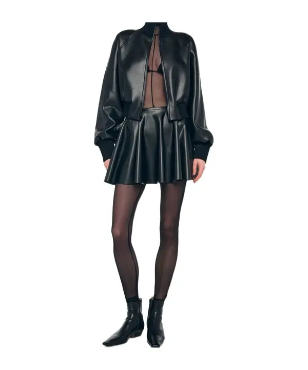 Norma Kamali Cropped Bomber Jacket