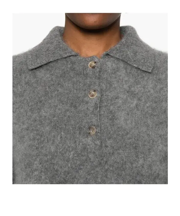Soft Goat Brushed-effect Knitted Polo Shirt