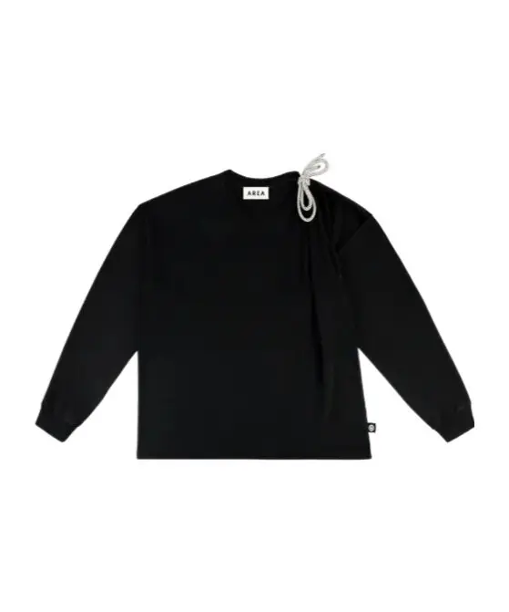 AREA Crystal-knot Cut-out T-shirt