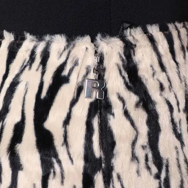 ROTATE BY BIRGER CHRISTENSEN Textured Animal-pattern Mini Skirt - Black