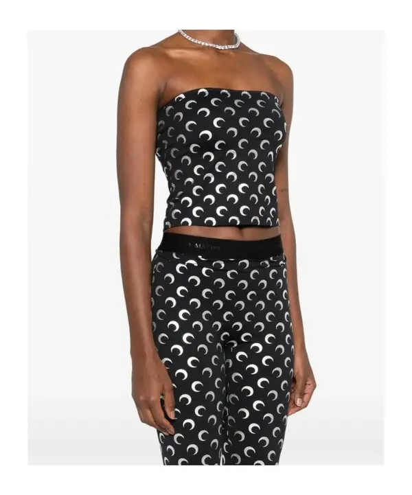 MARINE SERRE Round Neck Printed Top
