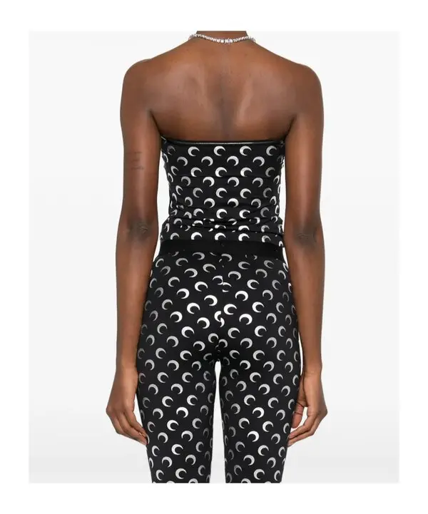 MARINE SERRE Round Neck Printed Top
