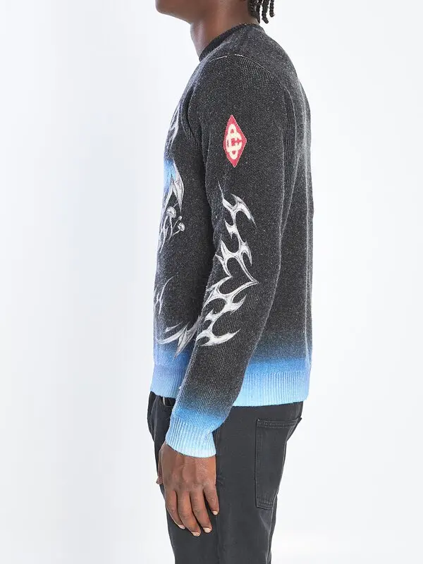 Casablanca Blade Print Knitted Sweater