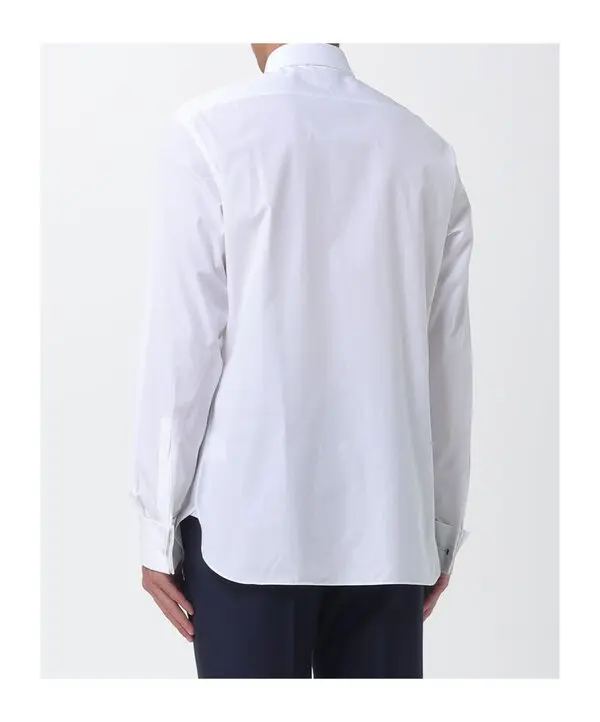 Zegna Poplin-texture Classic-collar Shirt - White