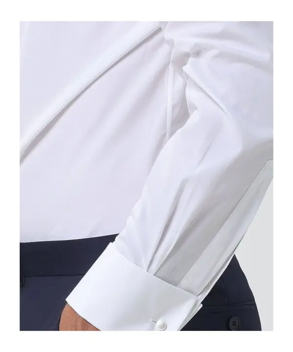 Zegna Poplin-texture Classic-collar Shirt - White