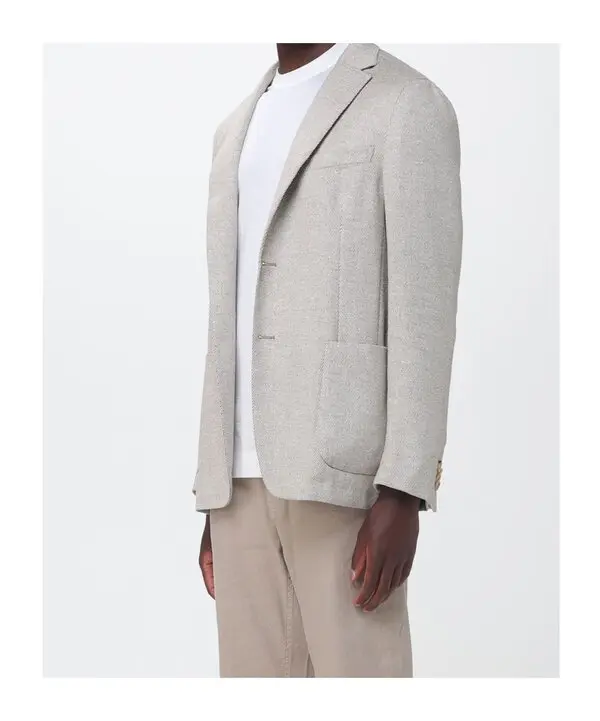 Zegna Chevron-pattern Single-breasted Blazer
