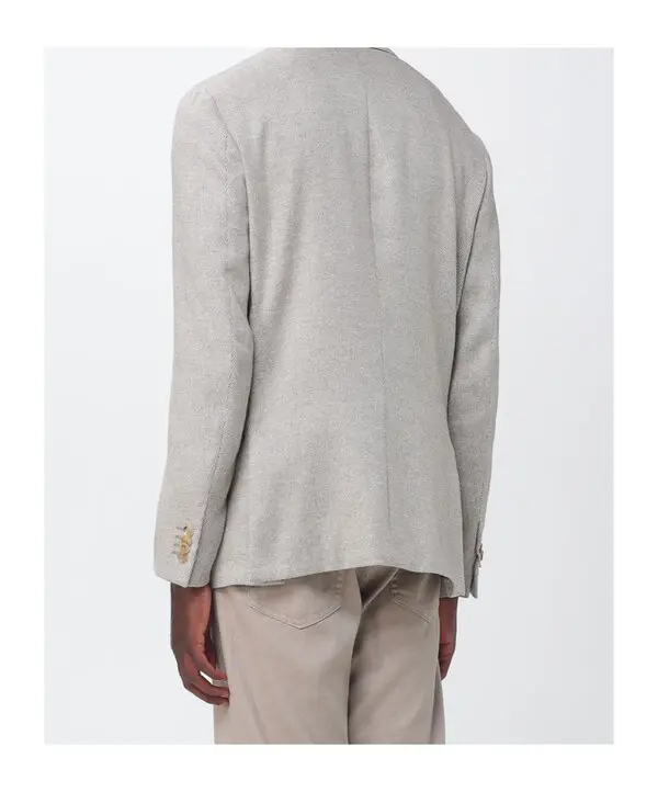 Zegna Chevron-pattern Single-breasted Blazer