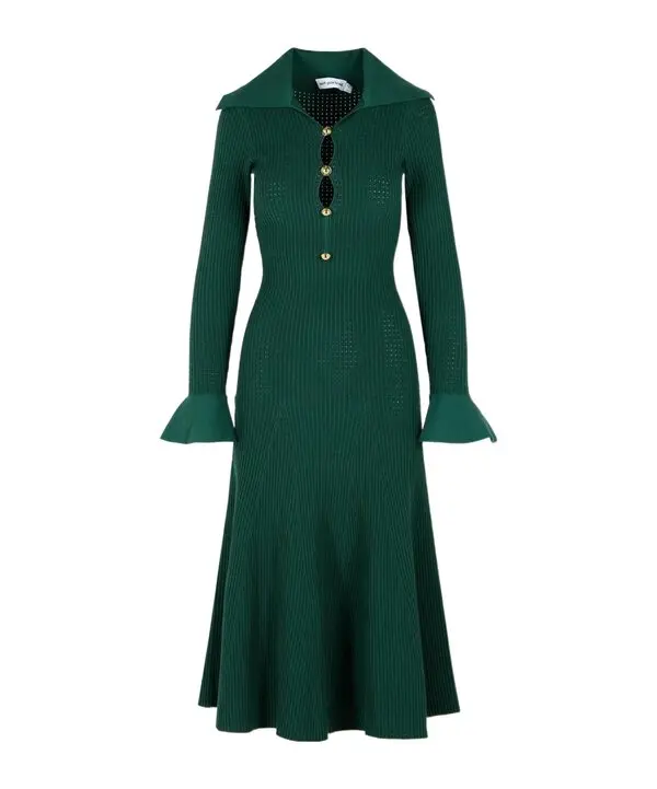 SELF-PORTRAIT Keyhole Knit Midi Dress