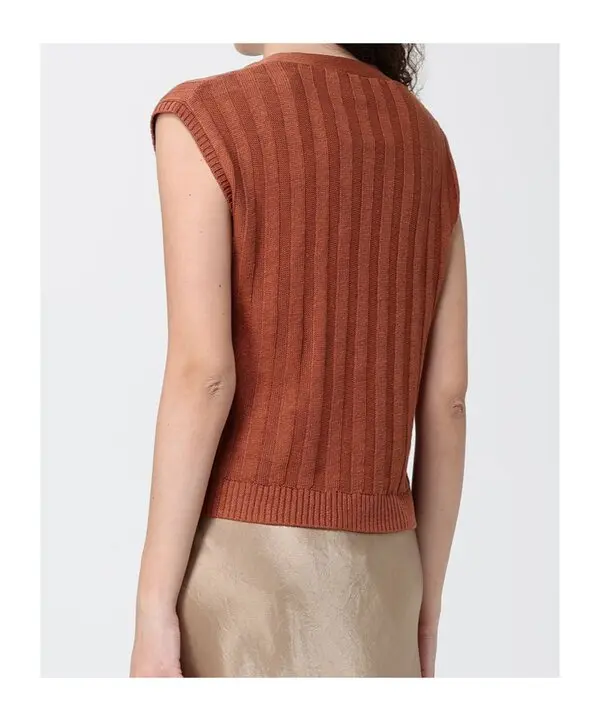 Max Mara Ribbed-knit Linen Gilet