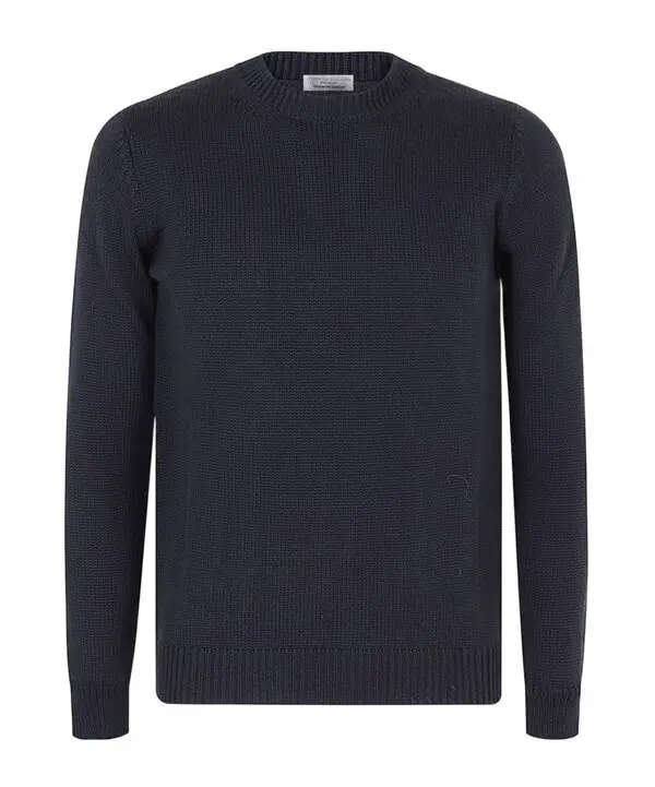 ROBERTO COLLINA Crew Neck Knit Sweater - Navy