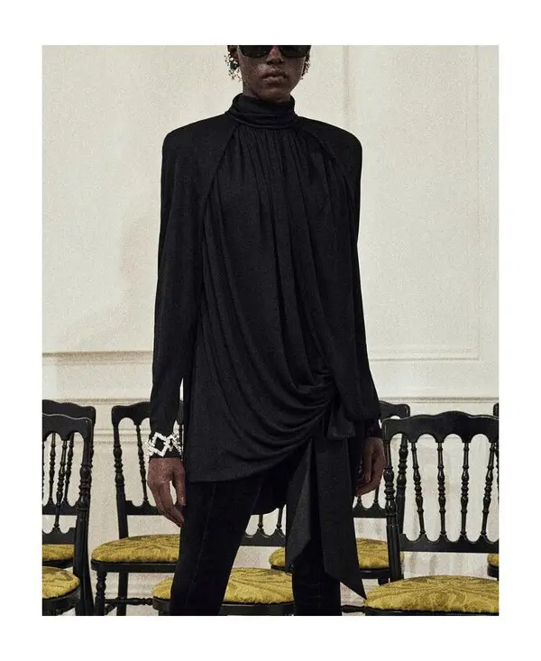 Saint Laurent Draped Jersey Mini Dress