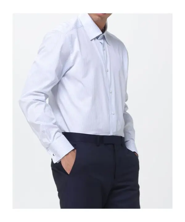 Zegna Striped Poplin Shirt - Blue