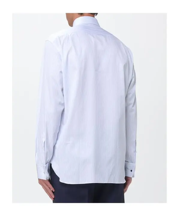Zegna Striped Poplin Shirt - Blue