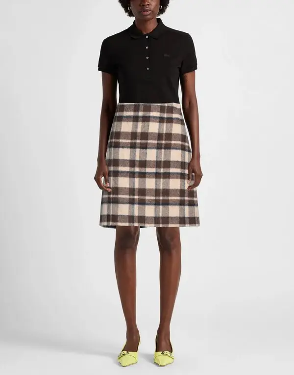 Max Mara Plaid Wool Umbrella Skirt