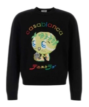 Casablanca Character Intarsia Knit Jumper