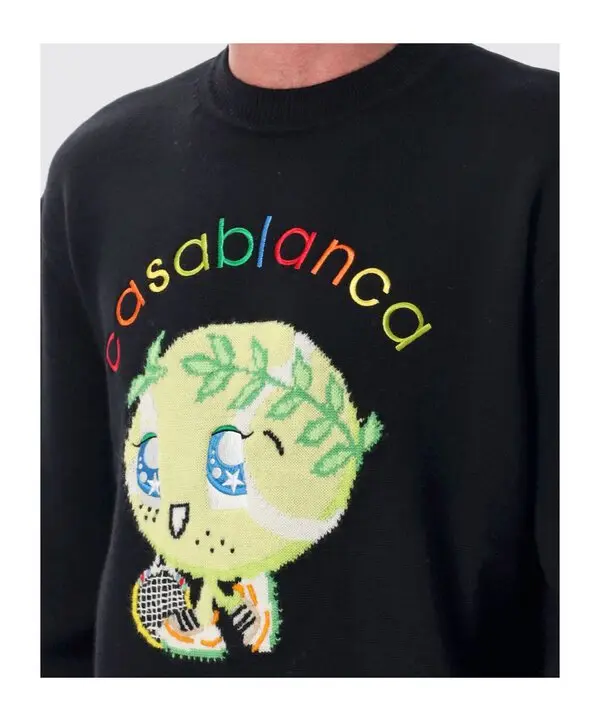 Casablanca Character Intarsia Knit Jumper