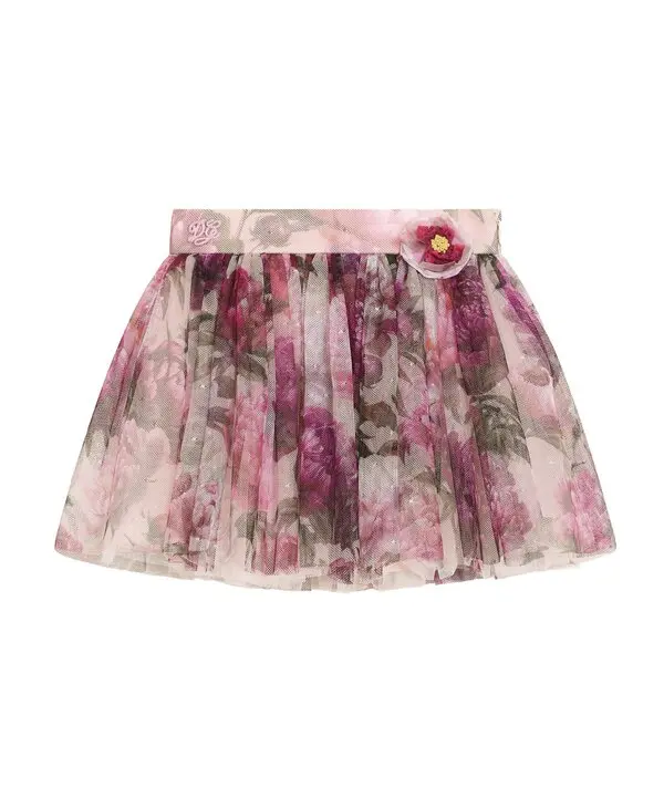 Dolce & Gabbana Peony-print Tulle Skirt