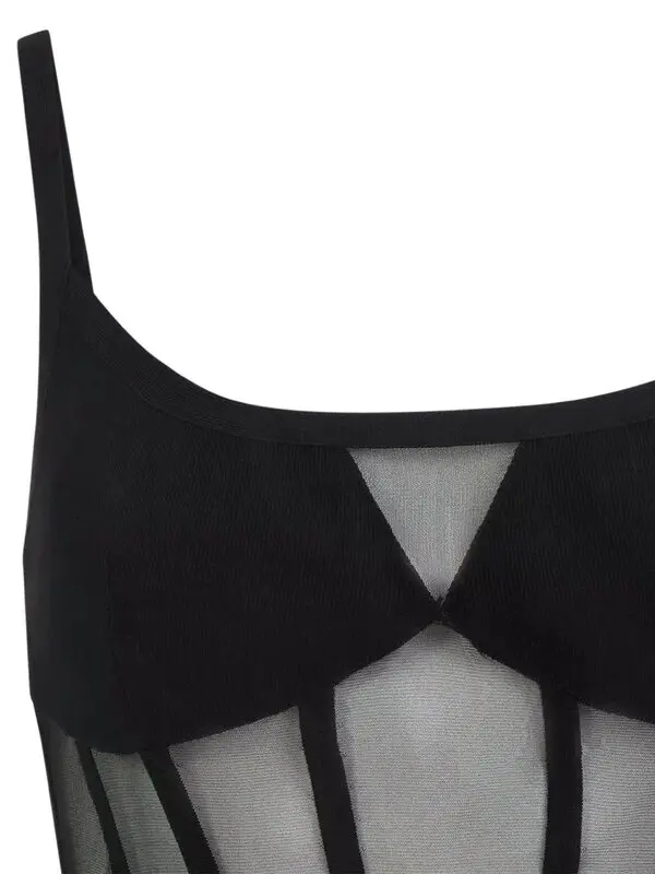 Elisabetta Franchi Sheer-panelled Knit Dress - Black