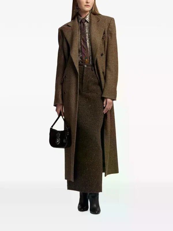 Ralph Lauren Affton Double-breasted Houndstooth Coat