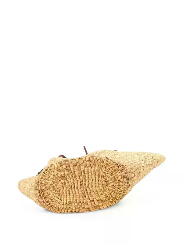 Loewe Shell Basket Bag Woven Raffia Medium Bucket Bag